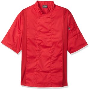 Chef Code Men's Chef Coat with Side Vents, Red, 3X-Large