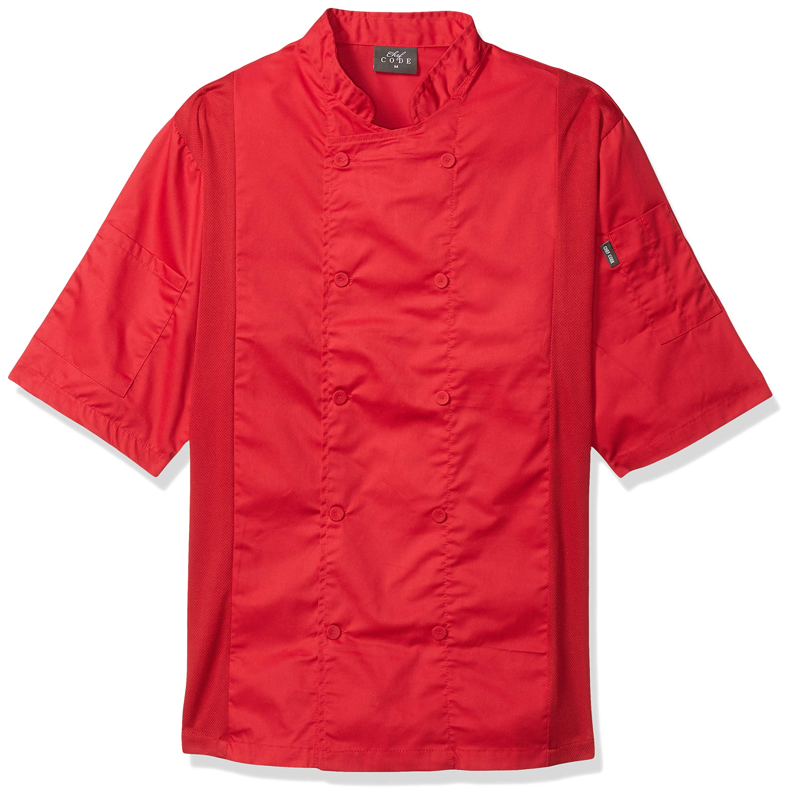 Chef Code Men's Chef Coat with Side Vents, Red, 3X-Large