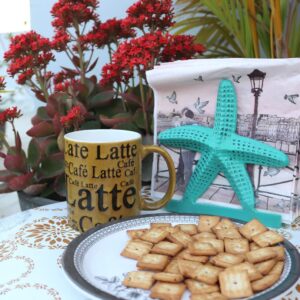 Nautical Starfish Lunch Dinner Metal Napkin Holder Kitchen Napkin Beverage Cocktail Ocean Coastal Napkin Holder By The Metal Magician (Distressed Green)