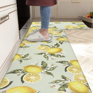 homcomoda kitchen mat cushioned anti fatigue 2 piece waterproof kitchen rugs and mats non skid pvc kitchen floor mat heavy duty standing comfort mat for kitchen laundry offic sink 17"x28"+17"x47"