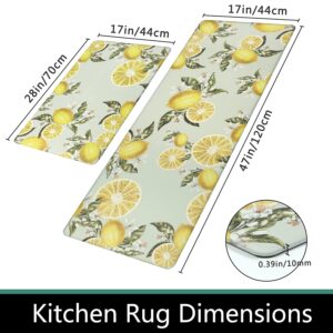 Homcomoda Kitchen Mat Cushioned Anti Fatigue 2 Piece Waterproof Kitchen Rugs and Mats Non Skid PVC Kitchen Floor Mat Heavy Duty Standing Comfort Mat for Kitchen Laundry Offic Sink 17"x28"+17"x47"