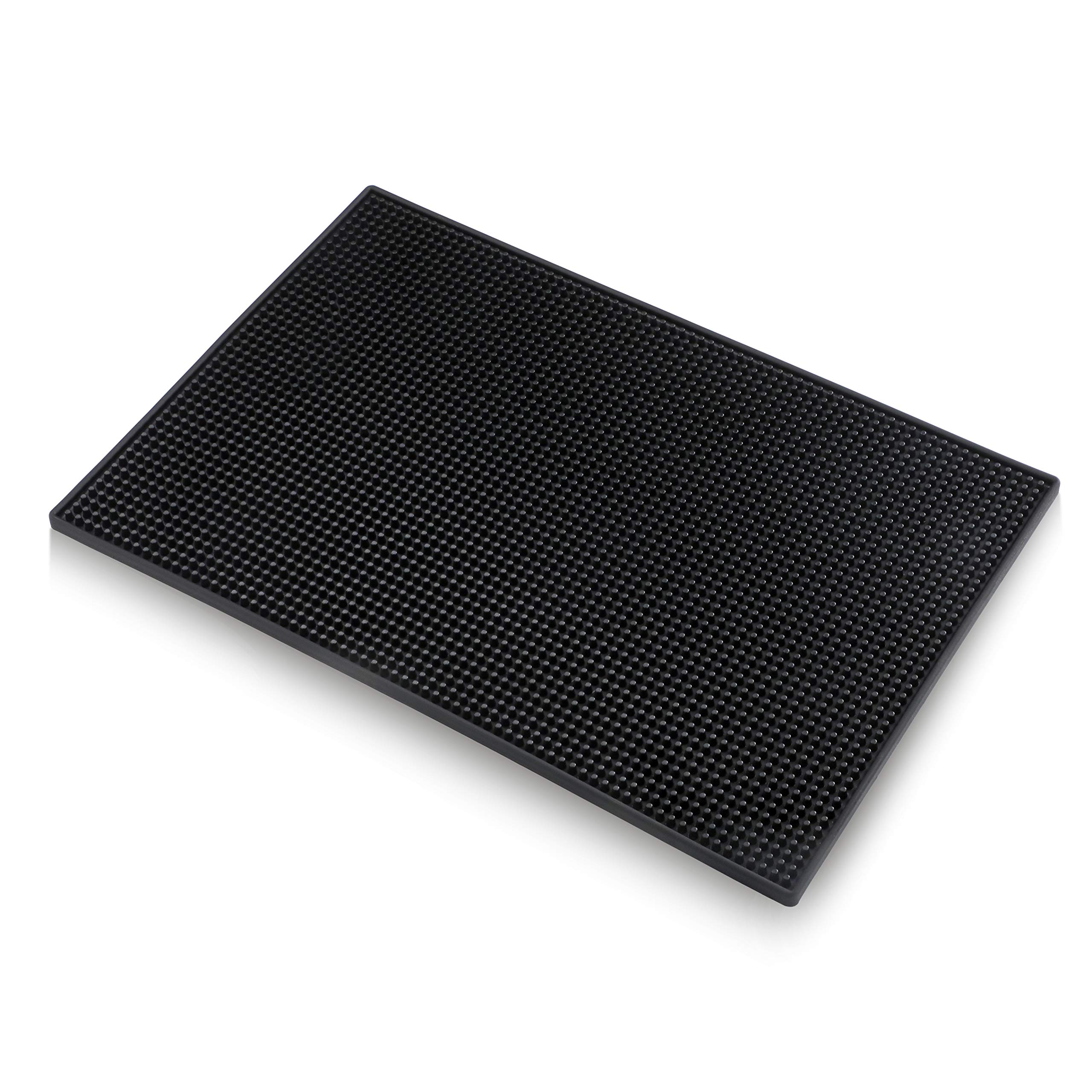 New Star Foodservice 48421 Rubber Bar Service Mat for Counter Top, 12-Inch by 18-Inch, Black