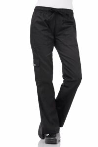 chef works women's cargo chef pants, black, medium