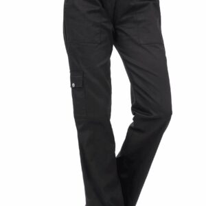 Chef Works Women's Cargo Chef Pants, Black, Medium