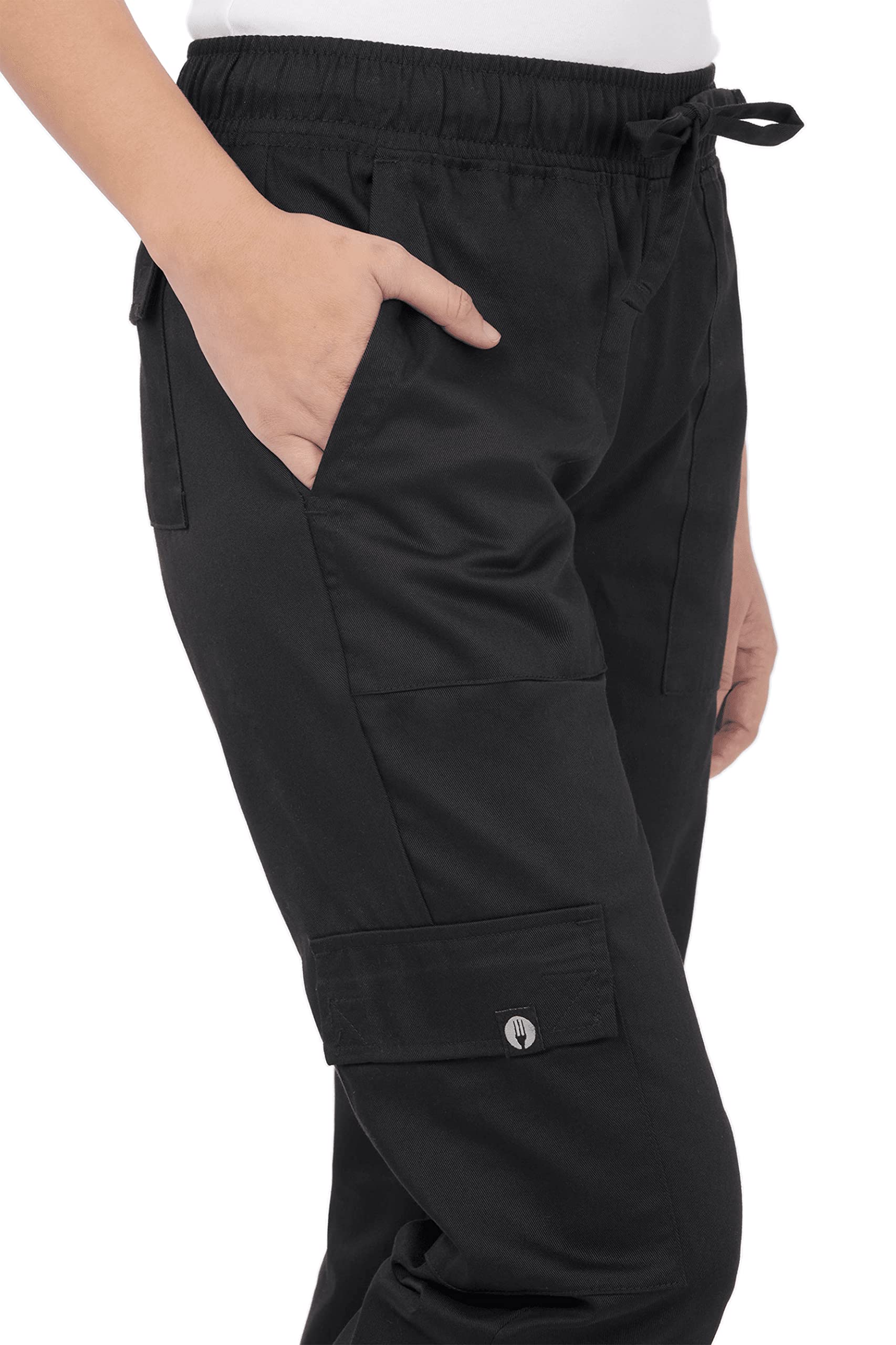 Chef Works Women's Cargo Chef Pants, Black, Medium