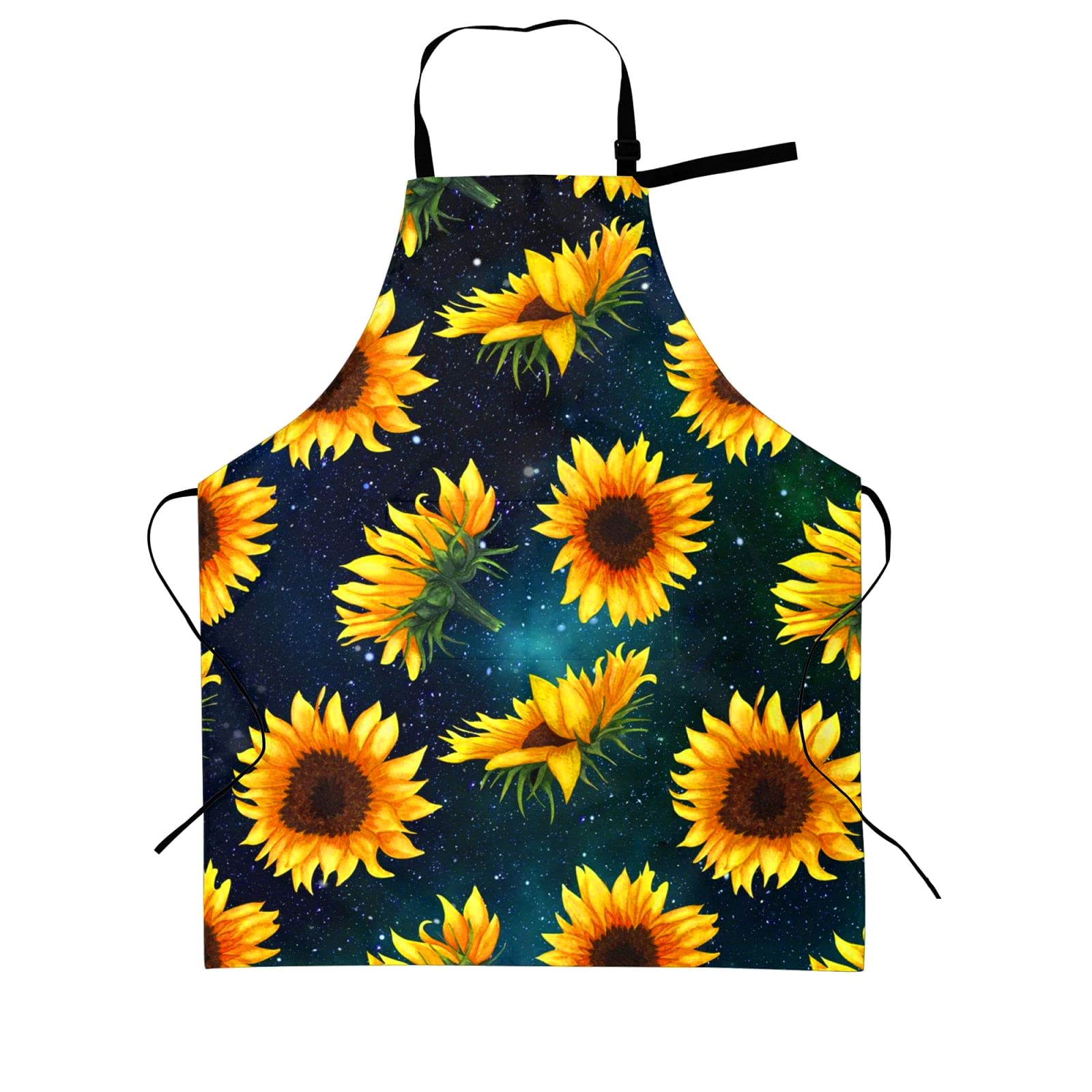 Sunflower Aprons for Women with Pockets Chef Apron for Cooking Dishwashing 28x33 Inch