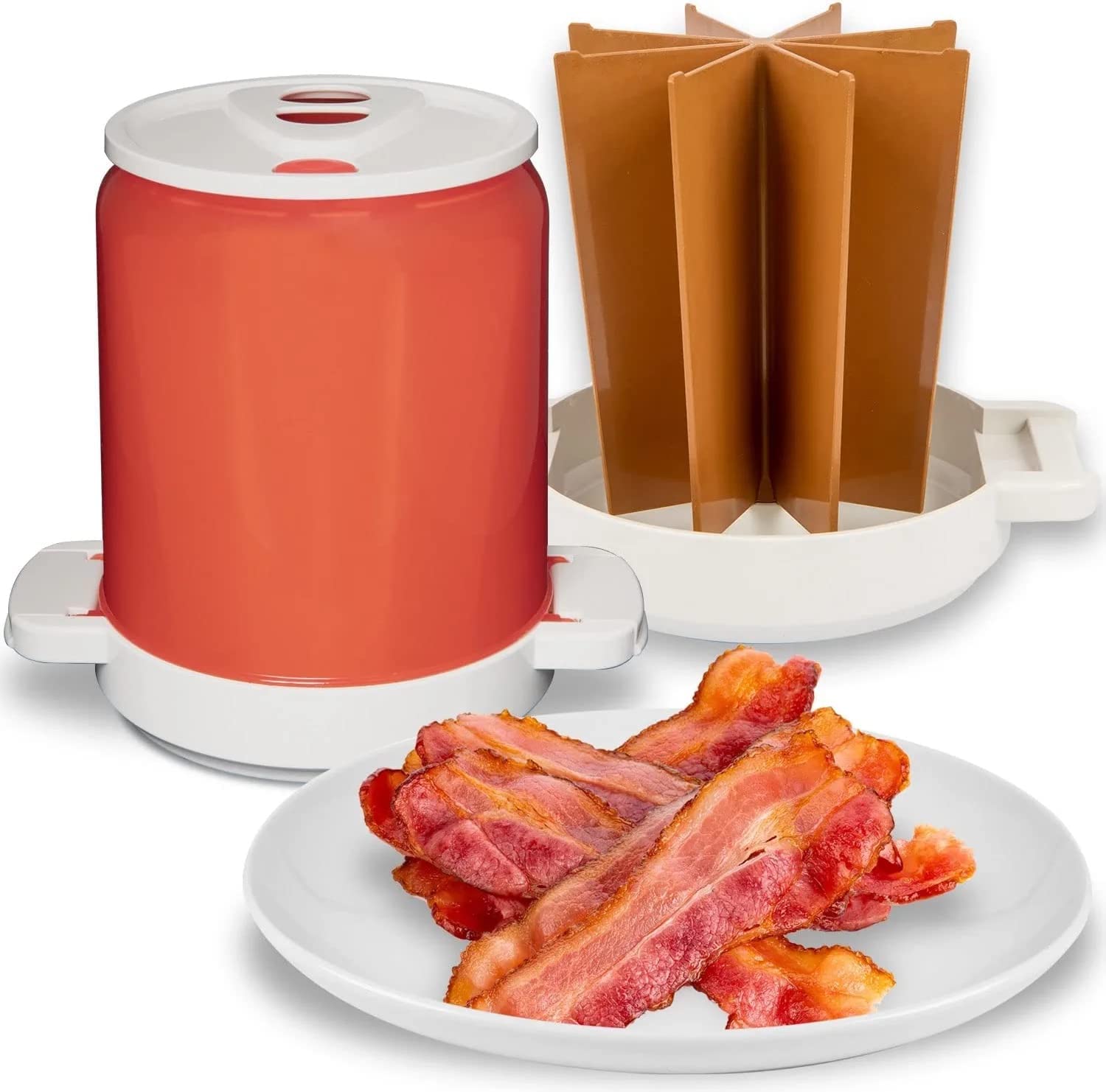 GIGIABLE Microwave bacon cooker Bacon cooker for microwave oven Instant pot accessories Home Kitchen Bacon Rack for Oven No Splash Easy to Clean Make Crispy Bacon in Minutes for Home