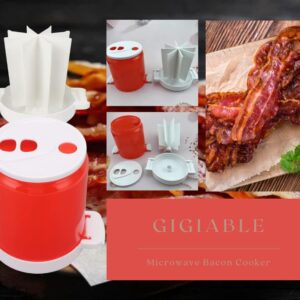 GIGIABLE Microwave bacon cooker Bacon cooker for microwave oven Instant pot accessories Home Kitchen Bacon Rack for Oven No Splash Easy to Clean Make Crispy Bacon in Minutes for Home