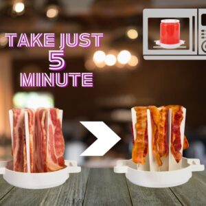 GIGIABLE Microwave bacon cooker Bacon cooker for microwave oven Instant pot accessories Home Kitchen Bacon Rack for Oven No Splash Easy to Clean Make Crispy Bacon in Minutes for Home