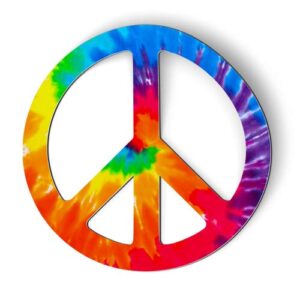 ak wall art peace sign tie dye - magnet - car fridge locker - select size