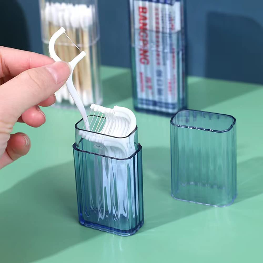 Plastic Portable Project Storage Case Creative Storage Box Transparent Portable Toothpick Box Botton Swab Box Band-aid Box Multi-function Finishing Box Sealed Box (4 PCS)