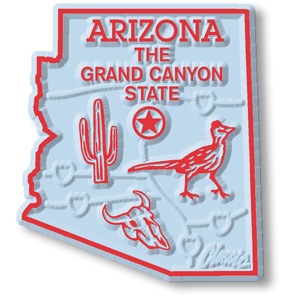 Arizona Small State Magnet by Classic Magnets, 1.7" x 1.9", Collectible Souvenirs Made in The USA