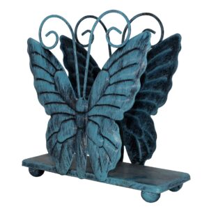 Owlgift Metal Butterfly Shaped Napkin Holder, Tabletop Paper Towel Dispenser, w/Freestanding Tissue Stand, Storage (Turquoise)