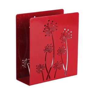 red napkin holder, metal paper napkin holder stand for farmhouse dinner home kitchen restaurant picnic party table decor