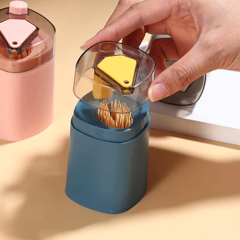 H&W 3PCS Toothpick Holder Dispenser, Toothpick Holder, Pop-Up Automatic Toothpick Dispenser for Kitchen Restaurant Thickening Toothpicks Without Toothpicks