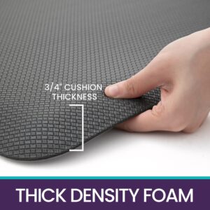 DEXI Anti Fatigue Kitchen Mat Cushioned Kitchen Rug, 3/4" Thick Heavy Duty Waterproof Floor Mat, Non-Slip Comfort Standing Mat for Kitchen, Desk, Floor, Office, Sink, Laundry, 17"x24", Grey