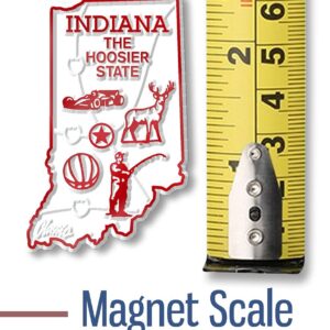 Indiana Small State Magnet by Classic Magnets, 1.6" x 2.3", Collectible Souvenirs Made in The USA