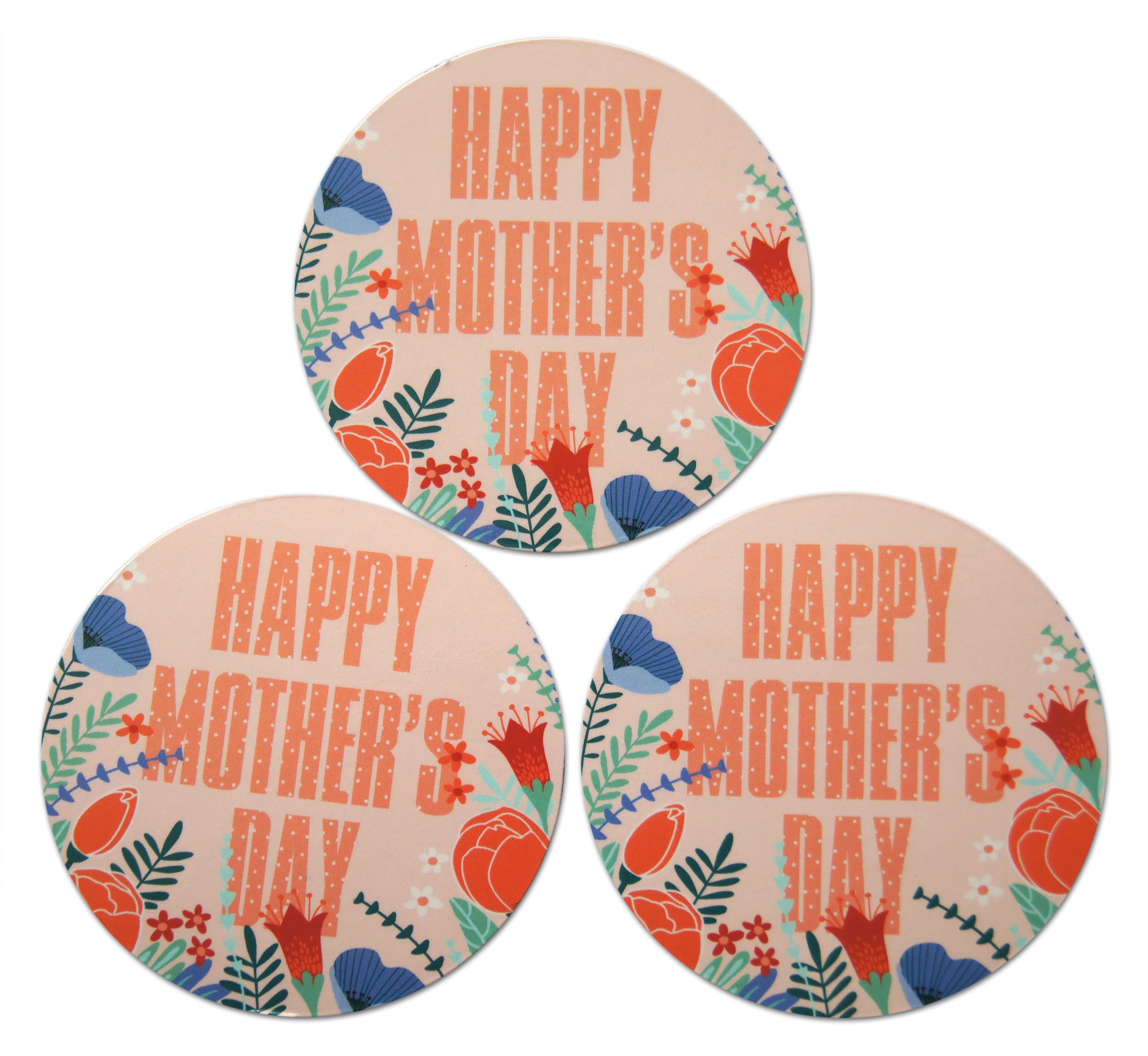 Novel Merk Mother’s Day Refrigerator Magnets, Small Circle Flowers in Bloom Design for Fridge, Gifts, Decor, & Party Favors (10 Pack)