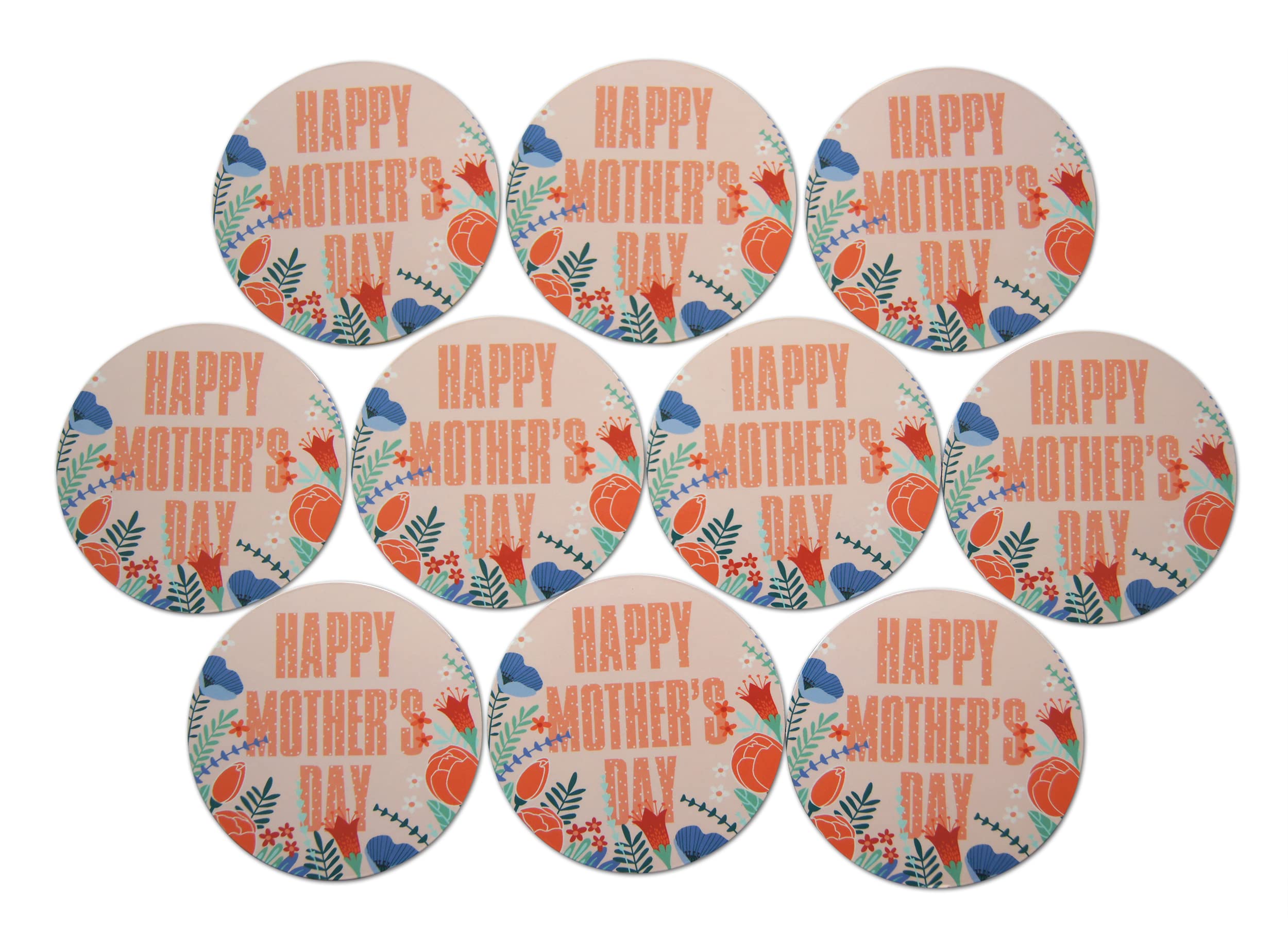 Novel Merk Mother’s Day Refrigerator Magnets, Small Circle Flowers in Bloom Design for Fridge, Gifts, Decor, & Party Favors (10 Pack)