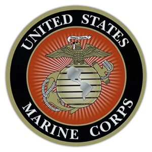 round magnet - usmc marine corp, semper fidelis, military - cars, trucks, suvs, refrigerators, etc.