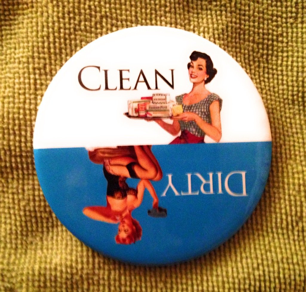 Aloha Girls Gifts Big 3.5” Dirty Clean Dishwasher Magnet Ends Common Kitchen Problem. Adheres to Any Surface. Blue and White.