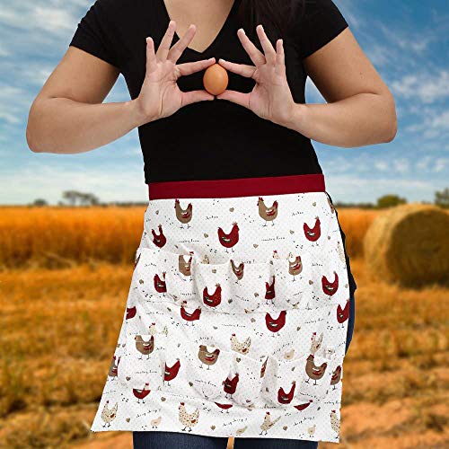 Cackleberry Home Farmhouse Chicken Egg Collecting & Gathering Apron 12 Pockets (Adult Size)