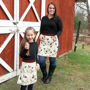 Cackleberry Home Farmhouse Chicken Egg Collecting & Gathering Apron 12 Pockets (Adult Size)