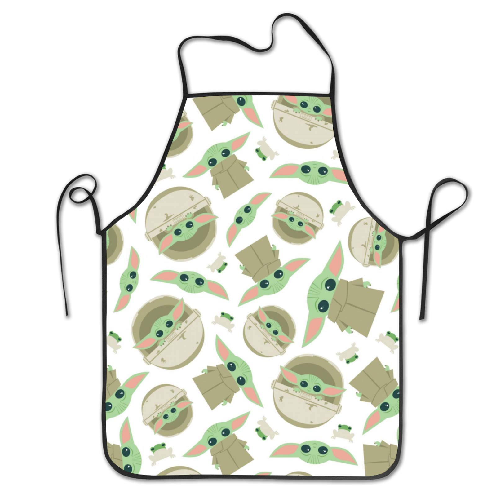 Mionit Fashion Women Men Kids Baby Yo-Da Apron For Cooking Baking Gardening Crafting Pretty Adjustable Water Resistant Apron Bib , White , One Size