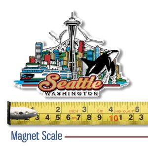 Seattle City Magnet by Classic Magnets, Collectible Souvenirs Made in The USA, 4.5" x 3.3"