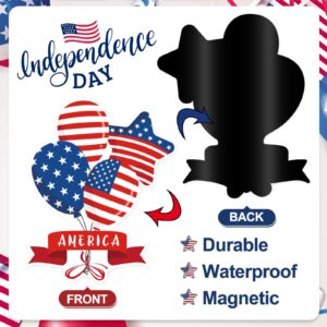 Whaline 22Pcs Patriotic Garage Decoration Magnet Stickers Happy 4th July Magnet Decals American Flag Star Garage Door Decals for Independence Day Party Supplies Home Decoration