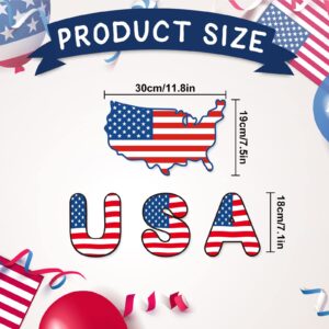 Whaline 22Pcs Patriotic Garage Decoration Magnet Stickers Happy 4th July Magnet Decals American Flag Star Garage Door Decals for Independence Day Party Supplies Home Decoration