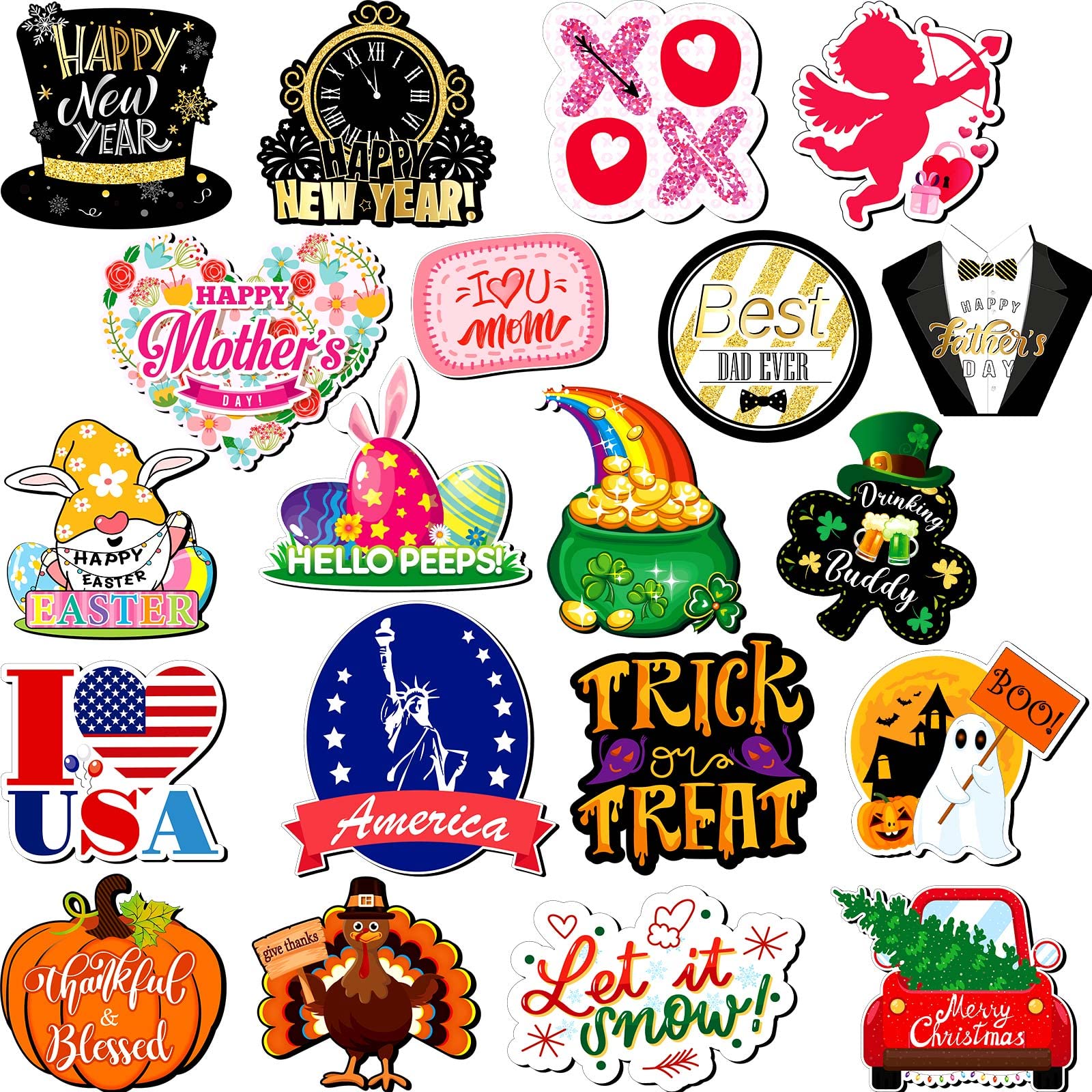 Weewooday 20 Pcs Holiday Magnets St. Patrick's Day Easter Day Fridge Magnet Holiday Refrigerator Magnets Locker Sticker Magnet Festival Kitchen Refrigerator Magnet Cover