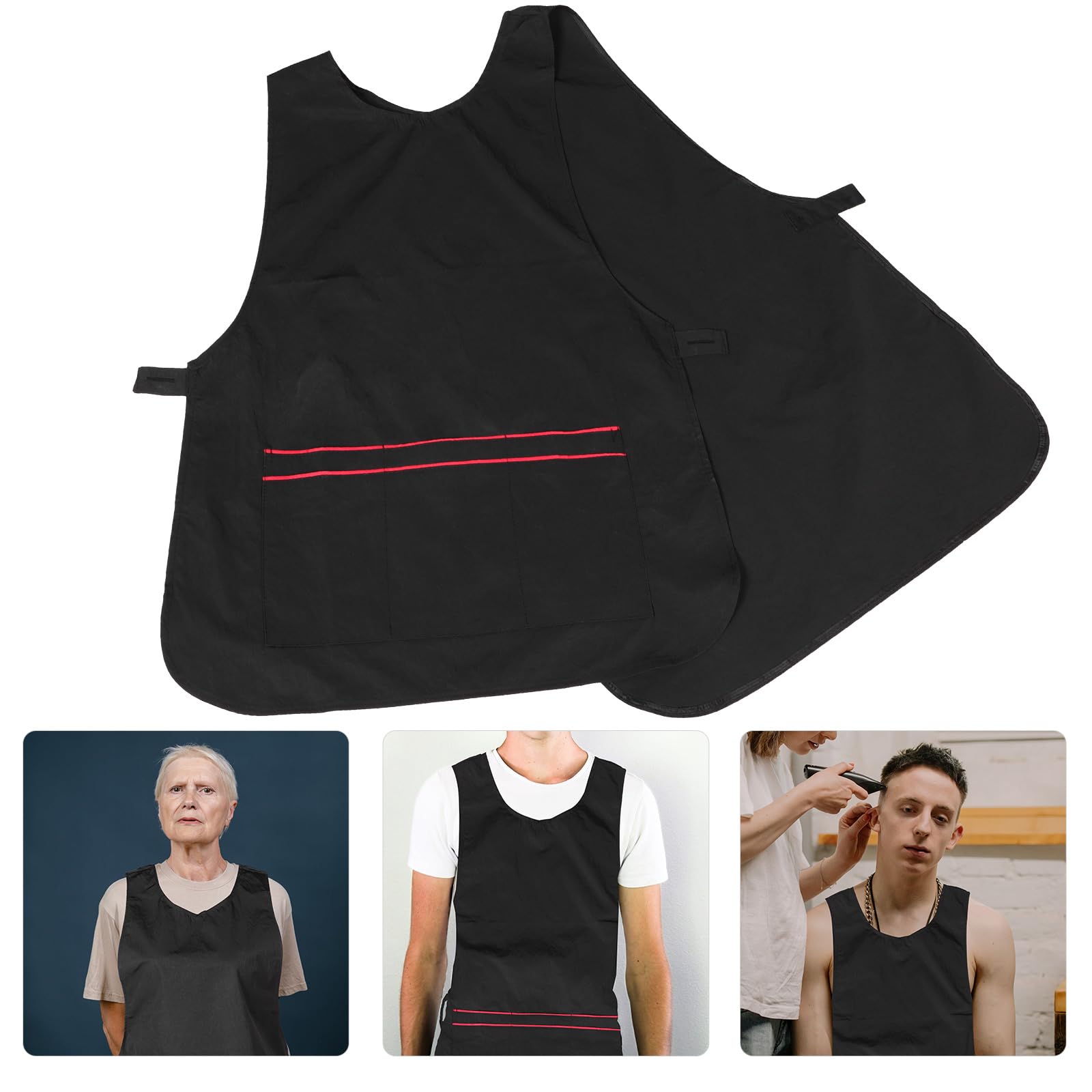 Milisten Hairdresser Apron Salon Aprons Waiters Sleeveless Workwear Vest Black