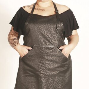 Ladybird Line Black Leopard Print Apron, Ideal for Hair Stylists, Beauty Professionals and Home and Kitchen, Water Resistant