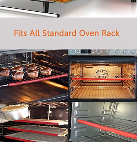 Oven Rack Shields - 2 Pack Heat Resistant Silicone Oven Rack Cover 14 inches Long Oven Rack Edge Protector, Protect Against Burns and Scars