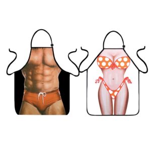 vipbuy set of 2 pcs waterproof funny kitchen aprons gifts