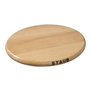 staub oval magnetic wood trivet, 9",brown