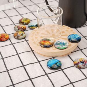 Mienno 16 Pack Van Gogh Refrigerator Magnets, Crystal Glass Magnets, Van Gogh Decorative Fridge Magnets, Homewarming Gift, Home Decoration Gift with Gift Packaging Box  (Kraft Gift Box)