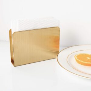 IMEEA Gold Napkin Holder Cocktail Napkin Holder Beverage Napkin Dispenser Stainless Steel Napkin Holder for Table