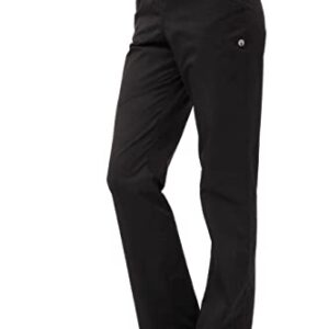 Chef Works Women's Lightweight Slim Chef Pants, Black, Large