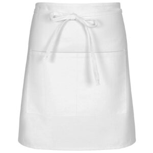 sunrise kitchen supply white half bistro apron 19" l by 27" w