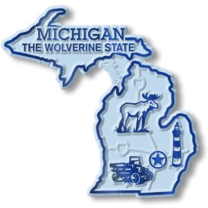 michigan small state magnet by classic magnets, 2.4" x 2.3", collectible souvenirs made in the usa