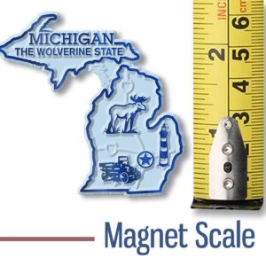 Michigan Small State Magnet by Classic Magnets, 2.4" x 2.3", Collectible Souvenirs Made in The USA