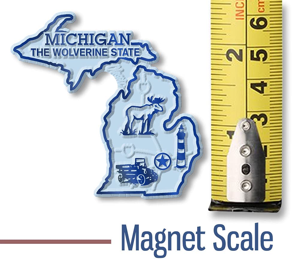 Michigan Small State Magnet by Classic Magnets, 2.4" x 2.3", Collectible Souvenirs Made in The USA