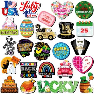 flutesan 24 pcs holiday magnets st. patrick's day refrigerator magnets seasonal easter day fridge magnets welcome back to the school magnets festival fridge dishwasher car magnet