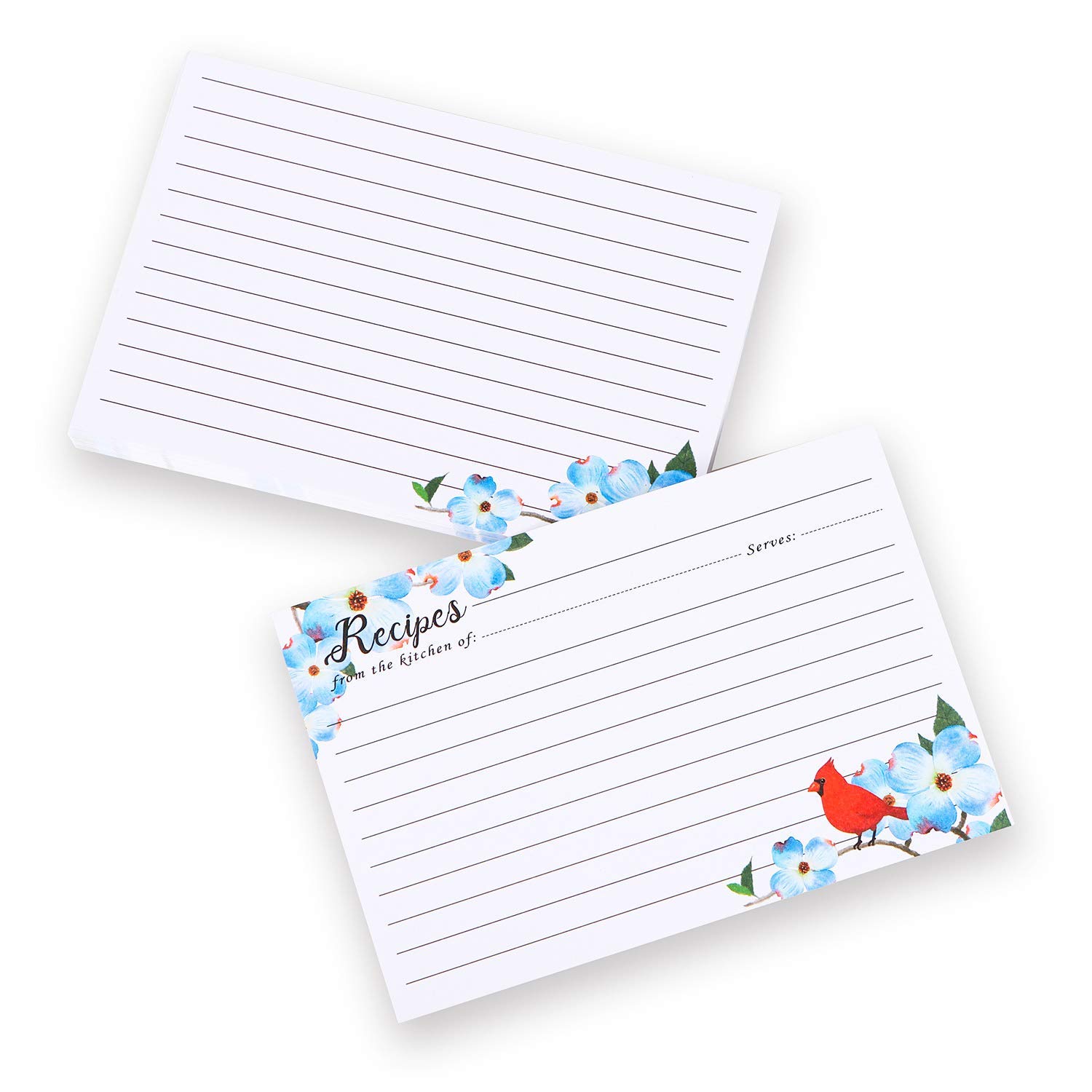 COFICE Recipe Cards 4x6 Inch, Cut Thicken Card Stock Double Sided Recipe Cards, 50-Pack (Bird)