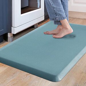 carvapet anti-fatigue floor mat cushioned kitchen comfort mat waterproof non-slip standing desk mats and rugs heavy duty pvc ergonomic foam mat for home kitchen office laundry,teal,17.3"x28"