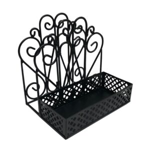 black salt & pepper napkin holder