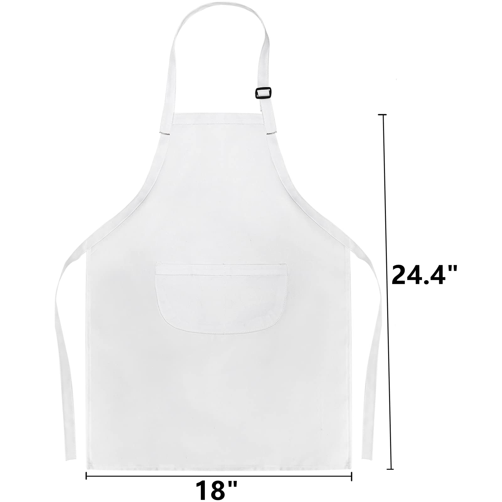 DEAYOU 12 Pack Children Apron Adjustable, White Child Apron with Pocket, Child Painting Chef Apron, Small Plain Bib Aprons for Girl, Boy, Kids, Youth, Cooking, Baking, Kitchen, Art and Crafts Making