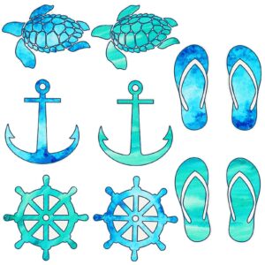 leifide 10 pcs cruise door decorations magnetic flip flop boat anchor cruise ship decorations magnetic steering rudder cruise door sign navigation carnival turtle car magnets refrigerator magnets